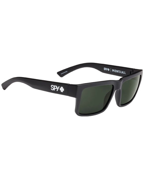Spy Montana Soft Matte Black Sunglasses W Happy Lens Green Polar