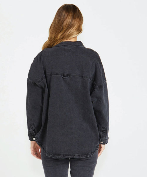 Sass Jasmine Denim Jacket - Washed Black – Point Break NZ | Surf ...