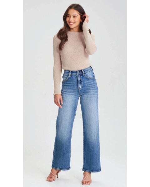 Junkfood Wendy Wide Leg Jean - Denim Blue – Point Break NZ | Surf ...