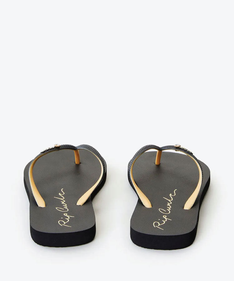 Rip Curl Script Wave Jandal - Black / Gold – Point Break NZ | Surf ...